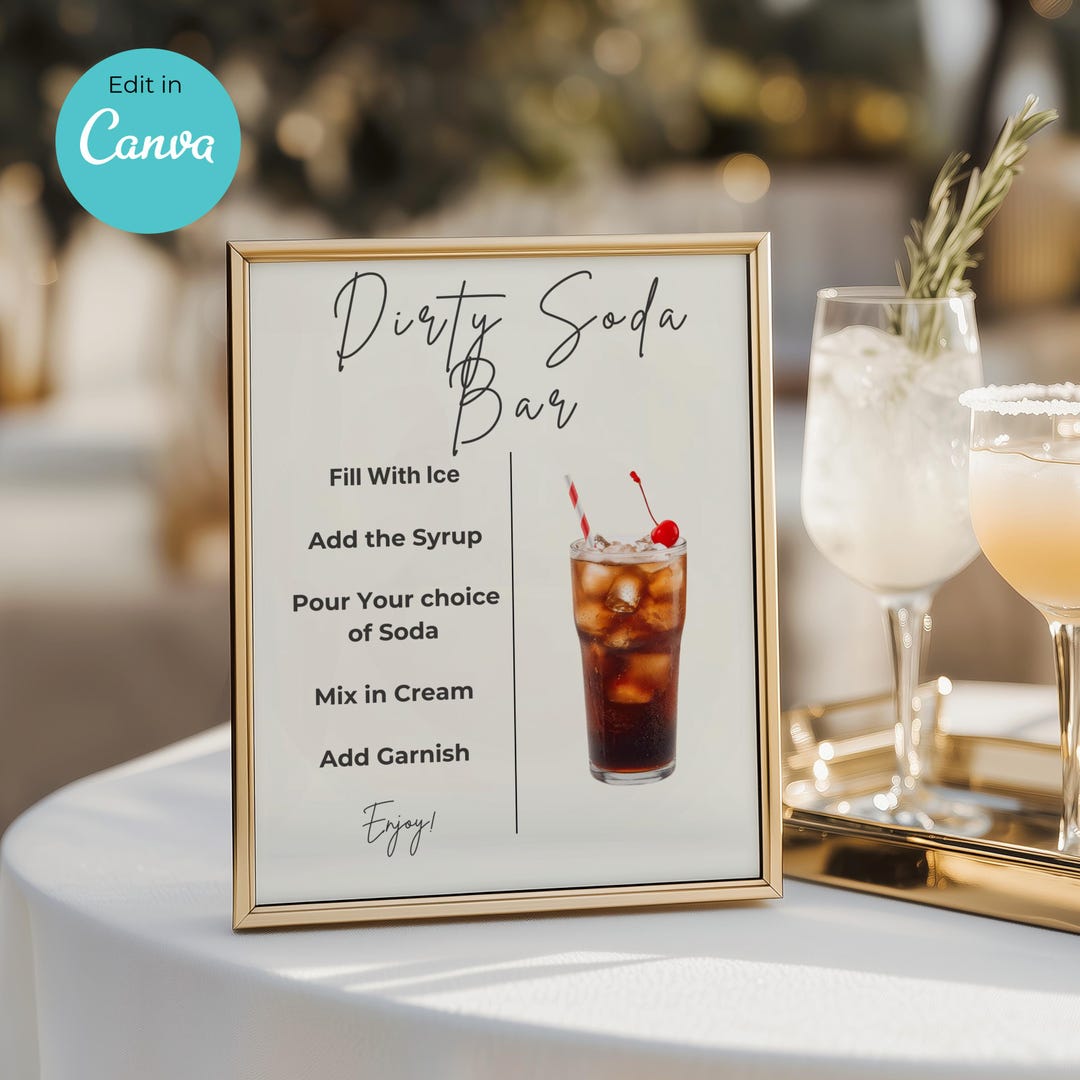 Make Your Own Dirty Soda Bar Sign: DIY Instructions, Canva Template ...