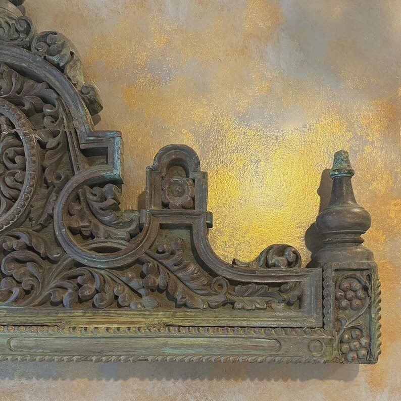 Handcarved Mango Wood Wall Panel | Vintage Indian Art - Etsy