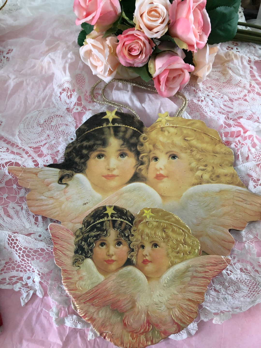 Darling Vintage Angel Box With Tiny Angel Inside and Matching Bag With ...
