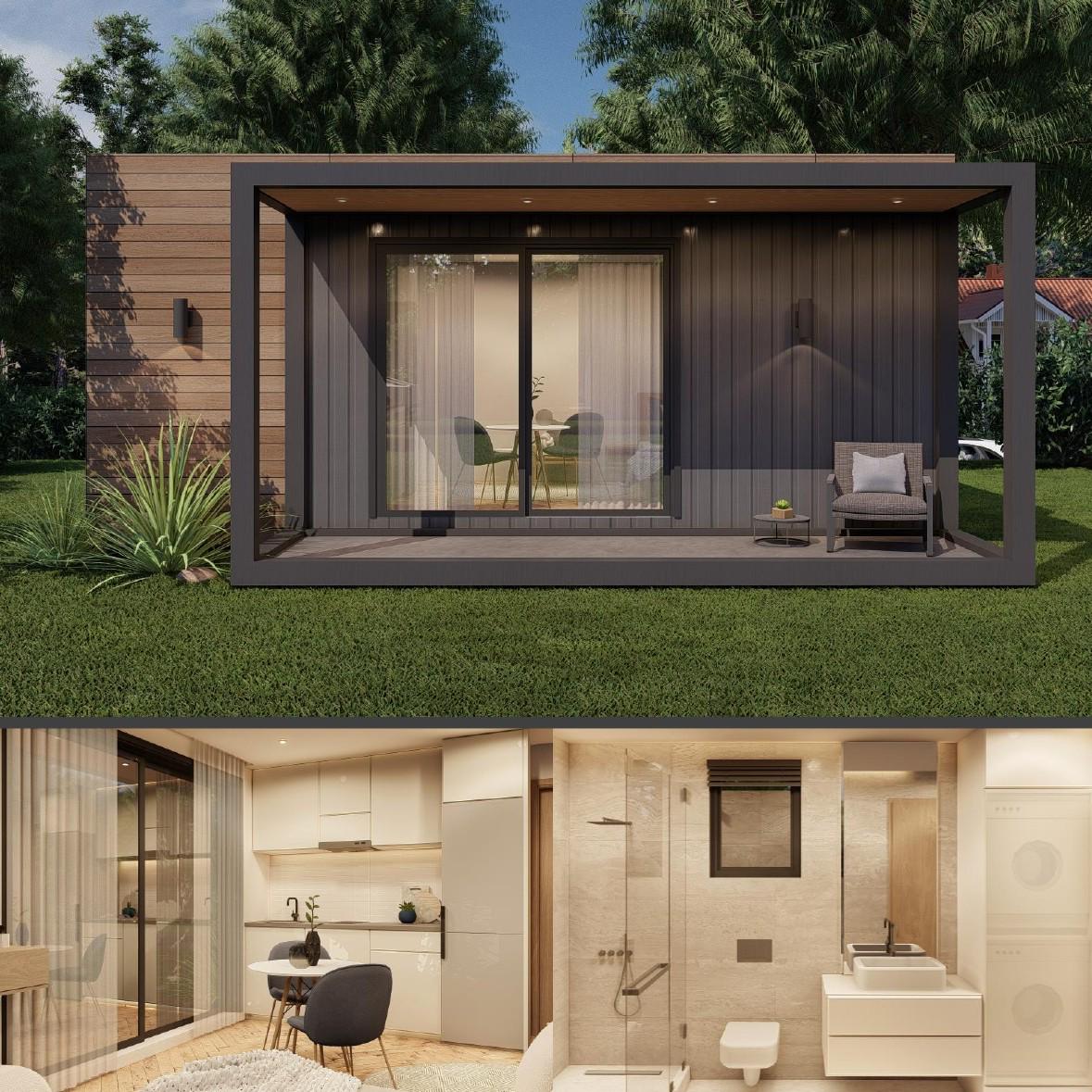 Modern ADU Design (22sqm / 233sqft) 1 Bed, 1 Bath Floor Plan – Instant ...