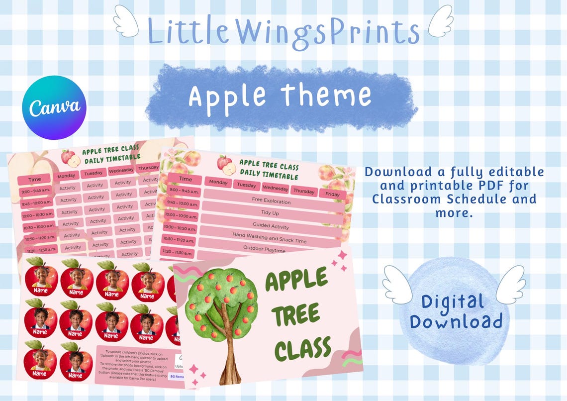 Editable and Printable Daily Timetables Template, Name Tags, Birthday ...
