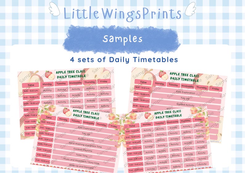 Editable and Printable Daily Timetables Template, Name Tags, Birthday ...