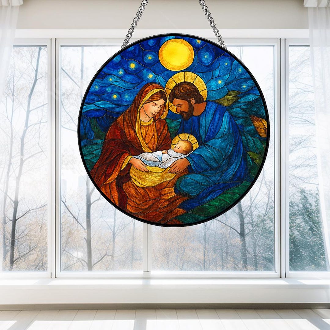 Holy Family Nativity Window Hanging, Navity Suncatcher - Etsy