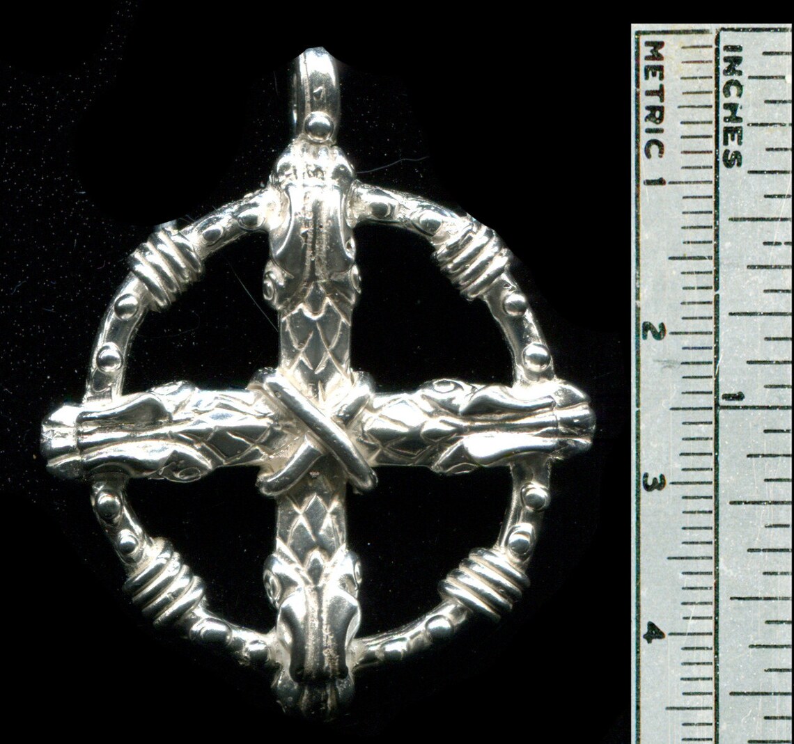 Norse Viking Slavic Dragon Solar Cross 6506S | Etsy