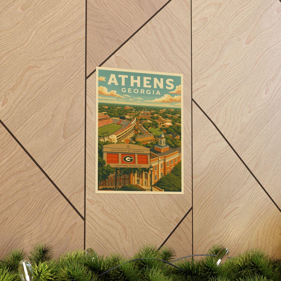 Athens Georgia Vintage Travel Poster: Sanford Stadium - UGA Art Print ...