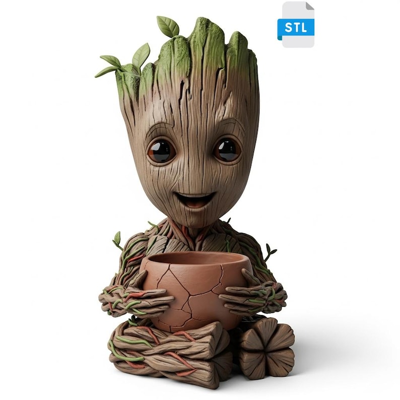 Baby Groot Planter STL: 3D Printable Succulent Pot (digital Download ...