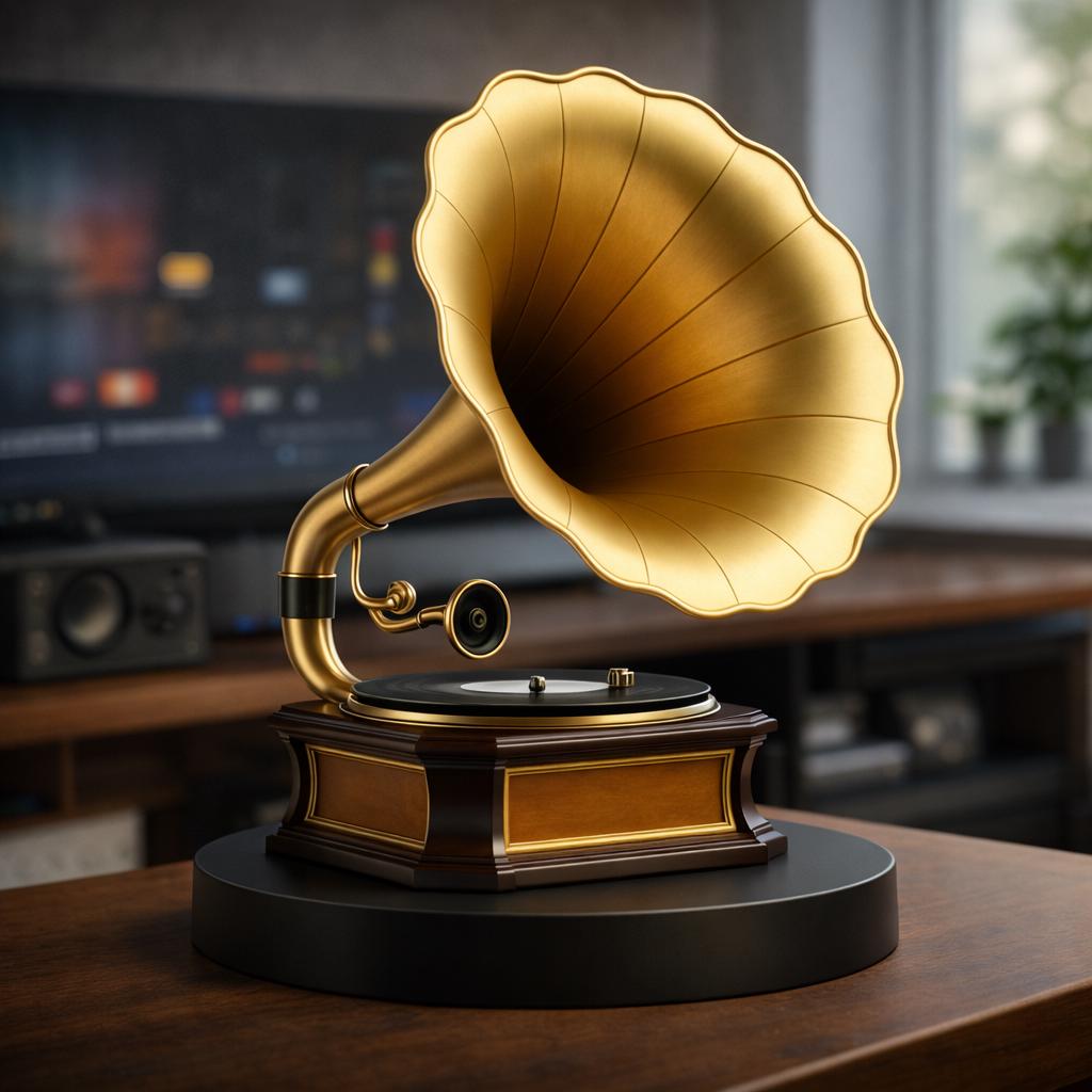 Vintage Gramophone Sculpture STL | Classic Phonograph Statue 3D Print ...