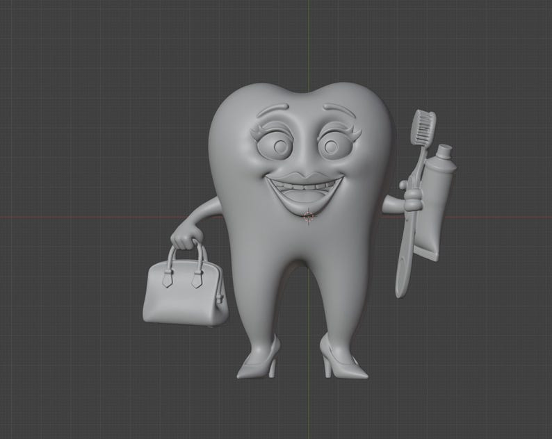 Tooth Character STL File | 3D Printable Cute Tooth Model | Dentist ...