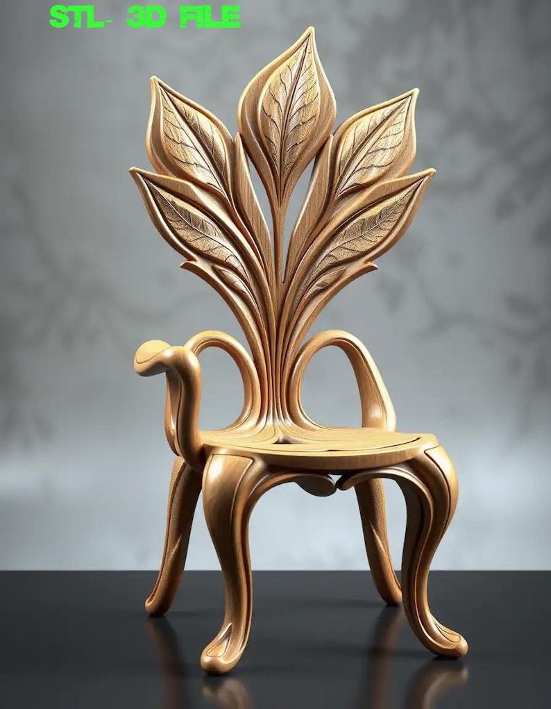 Miniature Leaf Back Chair 3D Model STL - Dollhouse Furniture (digital ...