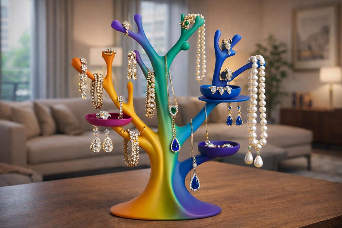 Jewelry Tree Stand STL | Jewelry Organizer Tree 3D Print | Luxury ...