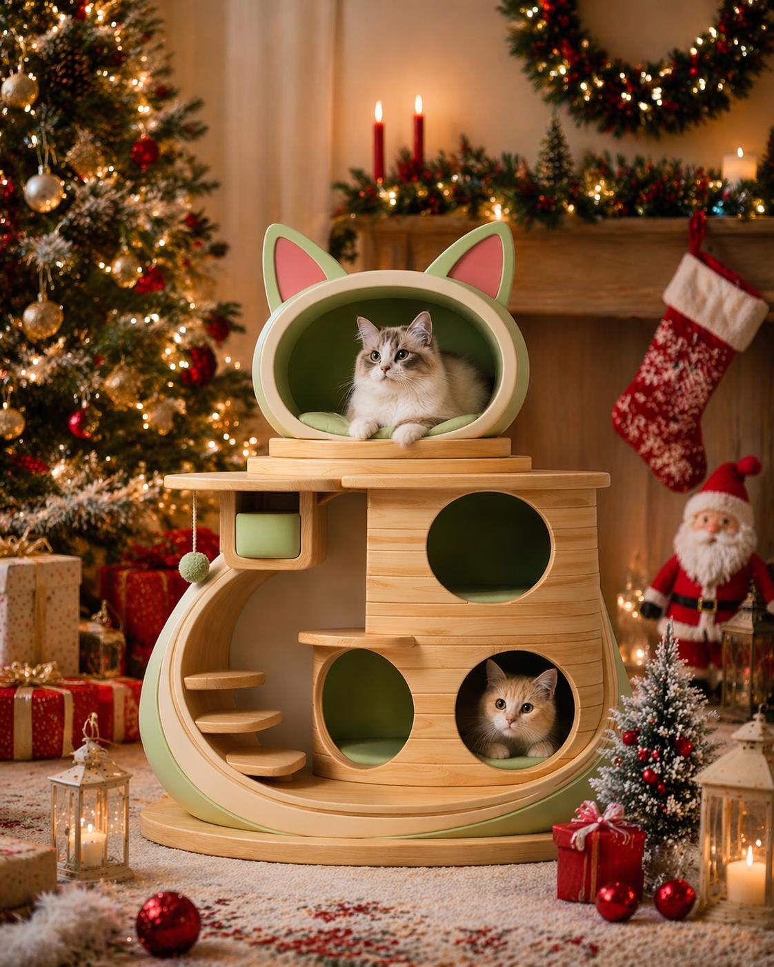 Modern Multi Level Cat Condo Cat House 3d Print Model Stl File Etsy