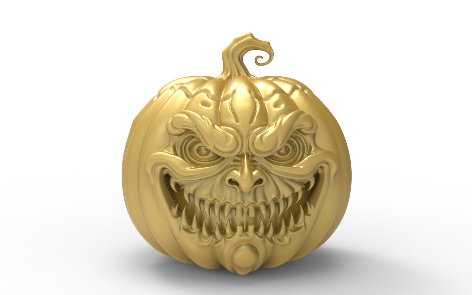 Scary Monster Pumpkin STL File: 3D Print Halloween Decor (digital ...