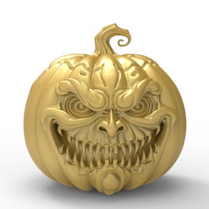 Scary Monster Pumpkin STL File: 3D Print Halloween Decor (digital ...