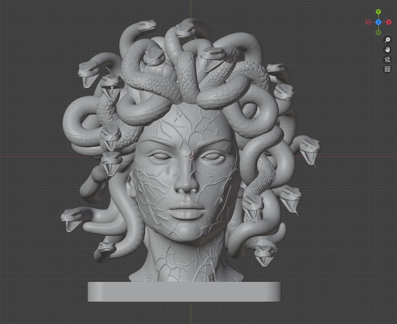 Medusa Bust 3D Model STL | Mythical Gorgon Statue (digital Download) - Etsy