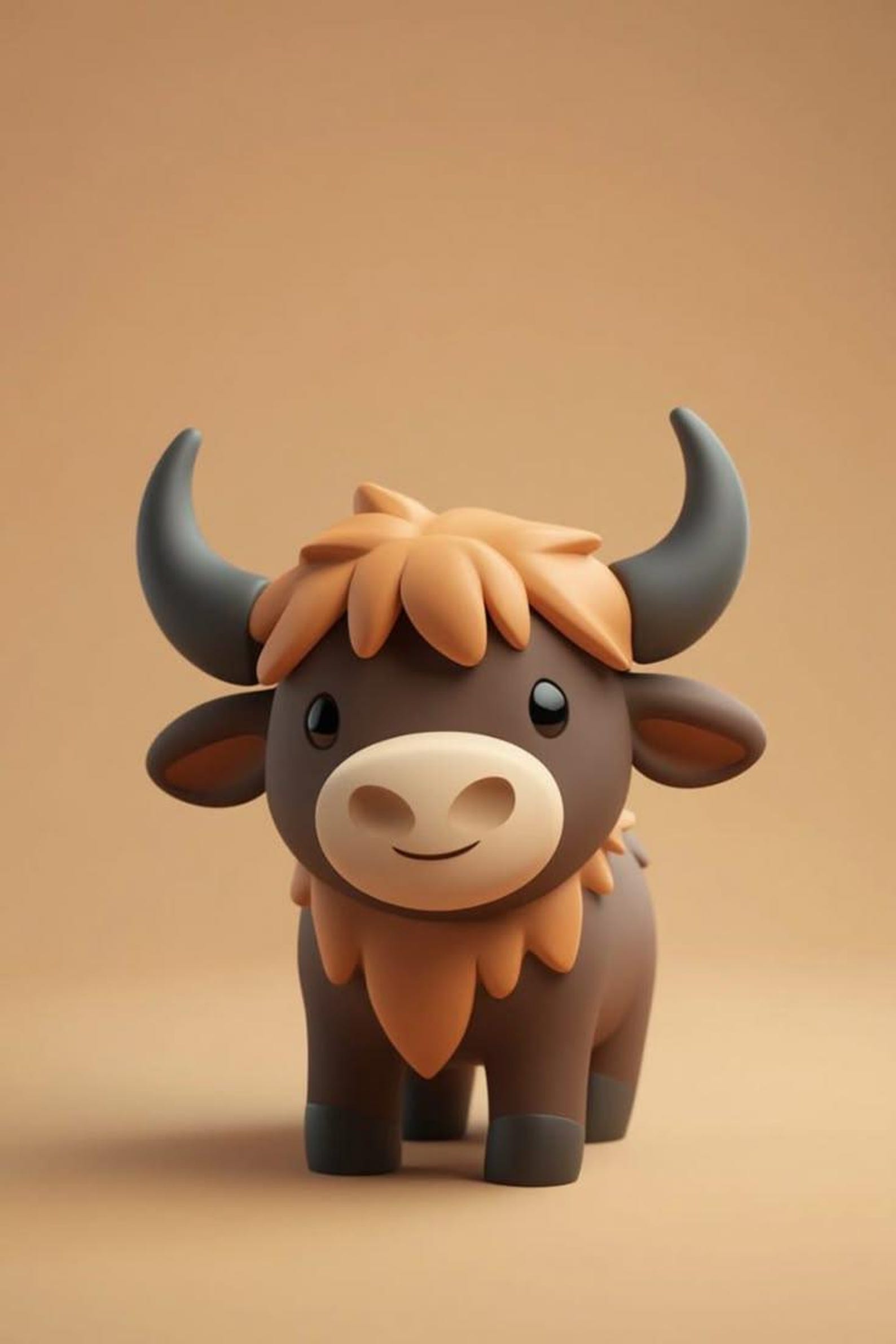 Figurina di toro stampata in 3D, file STL in stile argilla (download ...