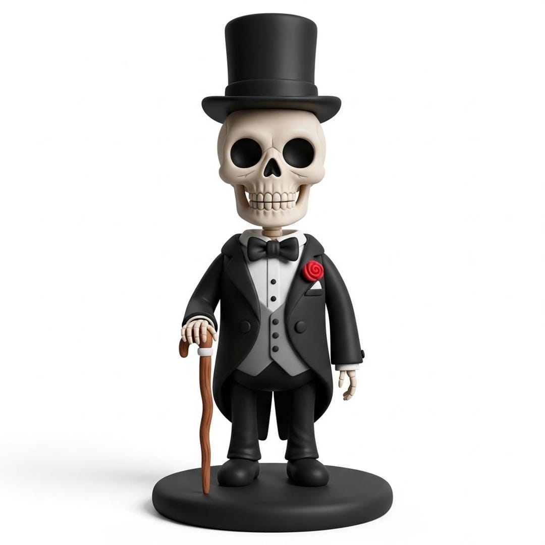 Dapper Tuxedo Skeleton Figurine STL File - Gothic Halloween Decor ...