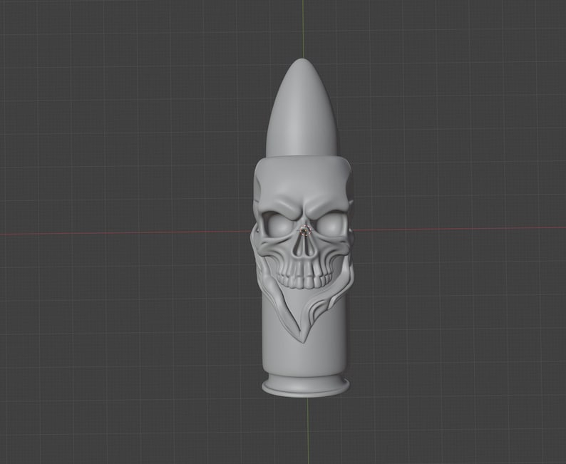 Gothic Skull Bullet STL File – 3D Printable Pendant, Keychain (digital ...