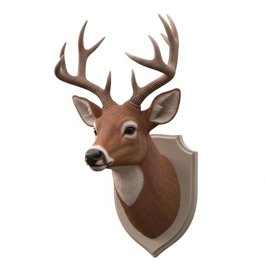 Miniature Deer Head Trophy STL File: 3D Printable Rustic Wall Decor ...
