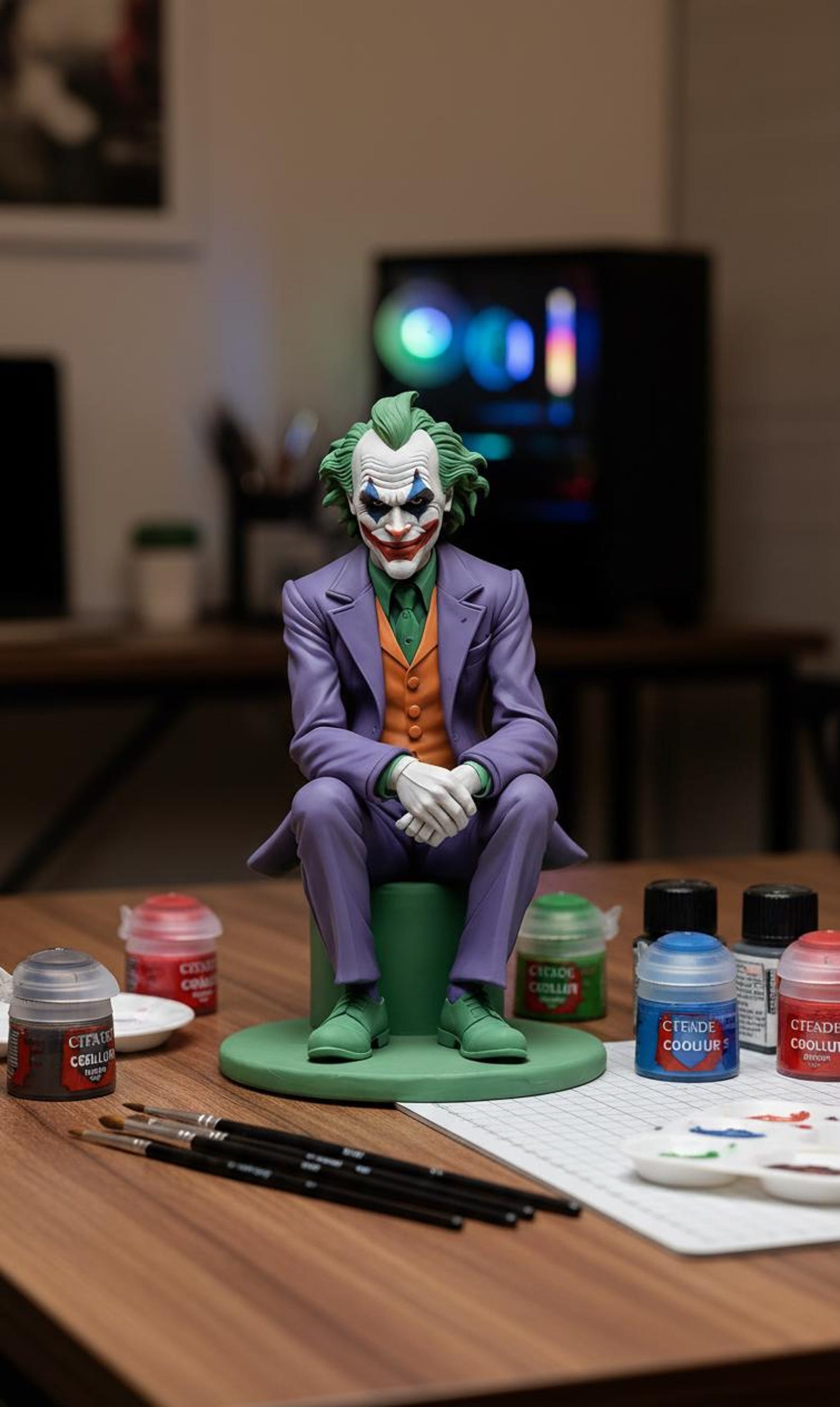 Joker-inspired Sitting Villain 3D Printable Statue STL - Etsy