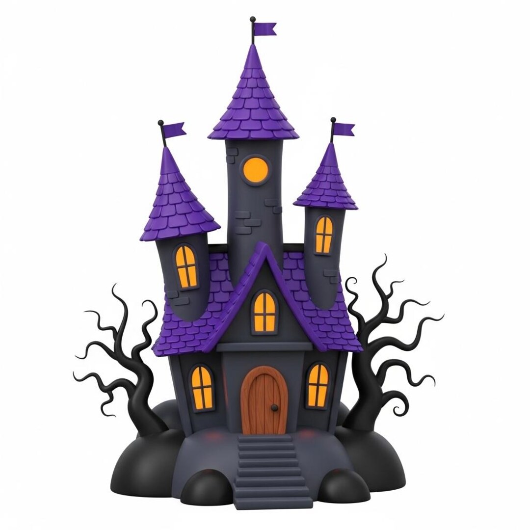 Halloween Haunted House STL File: Clay Style 3D Printable Castle - Etsy