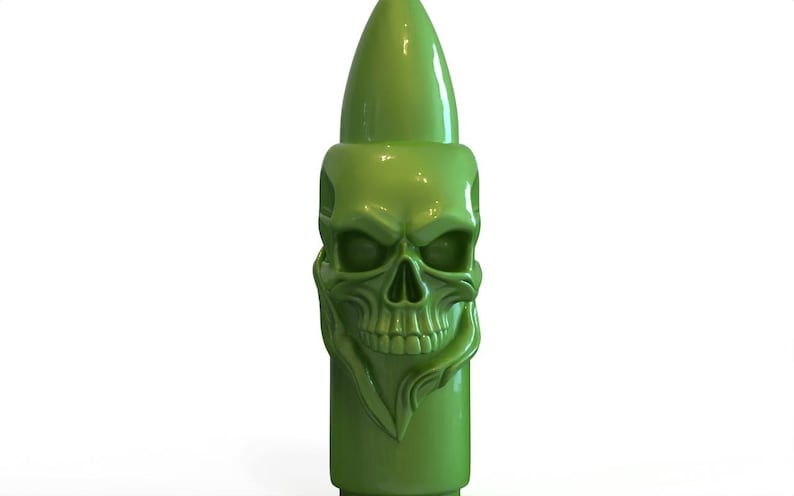 Gothic Skull Bullet STL File – 3D Printable Pendant, Keychain (digital ...