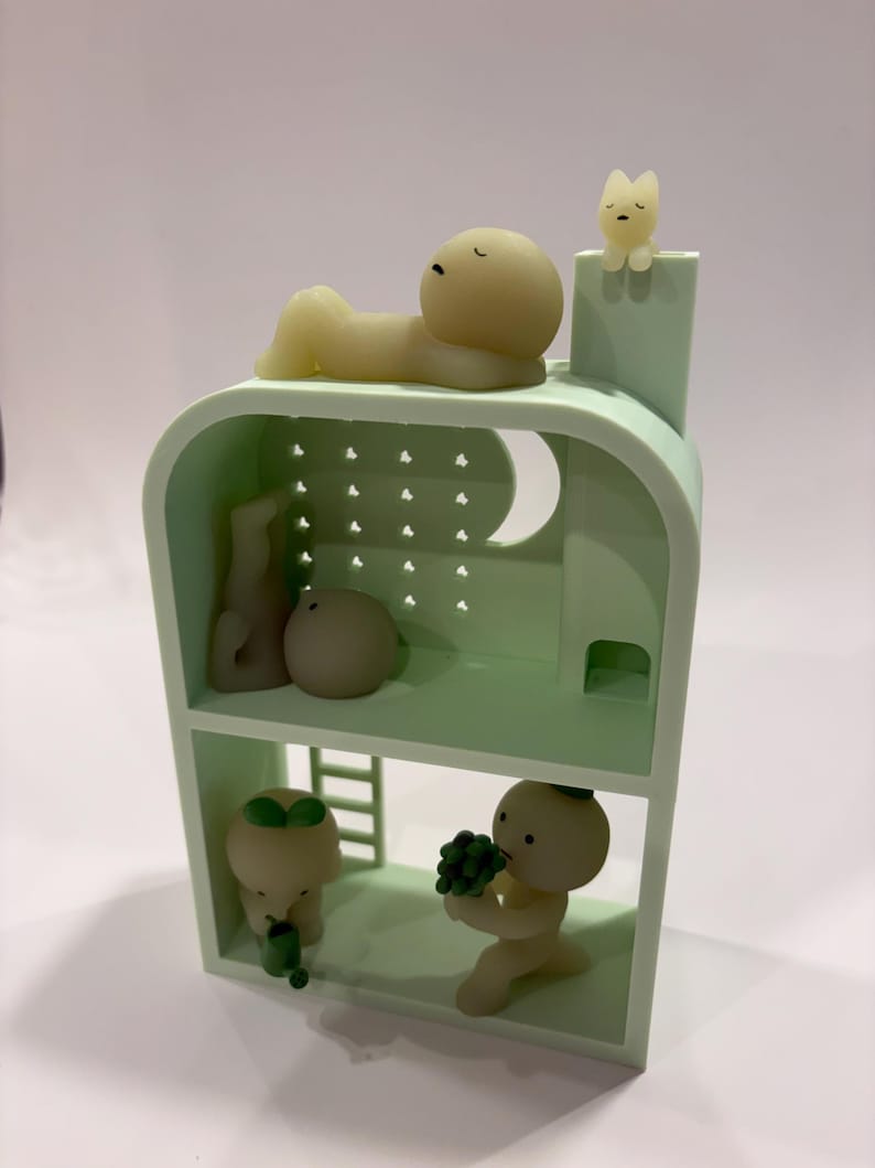 Smiski Display Case With Bed and Couch | Moon & Star 3D Printed Mini ...