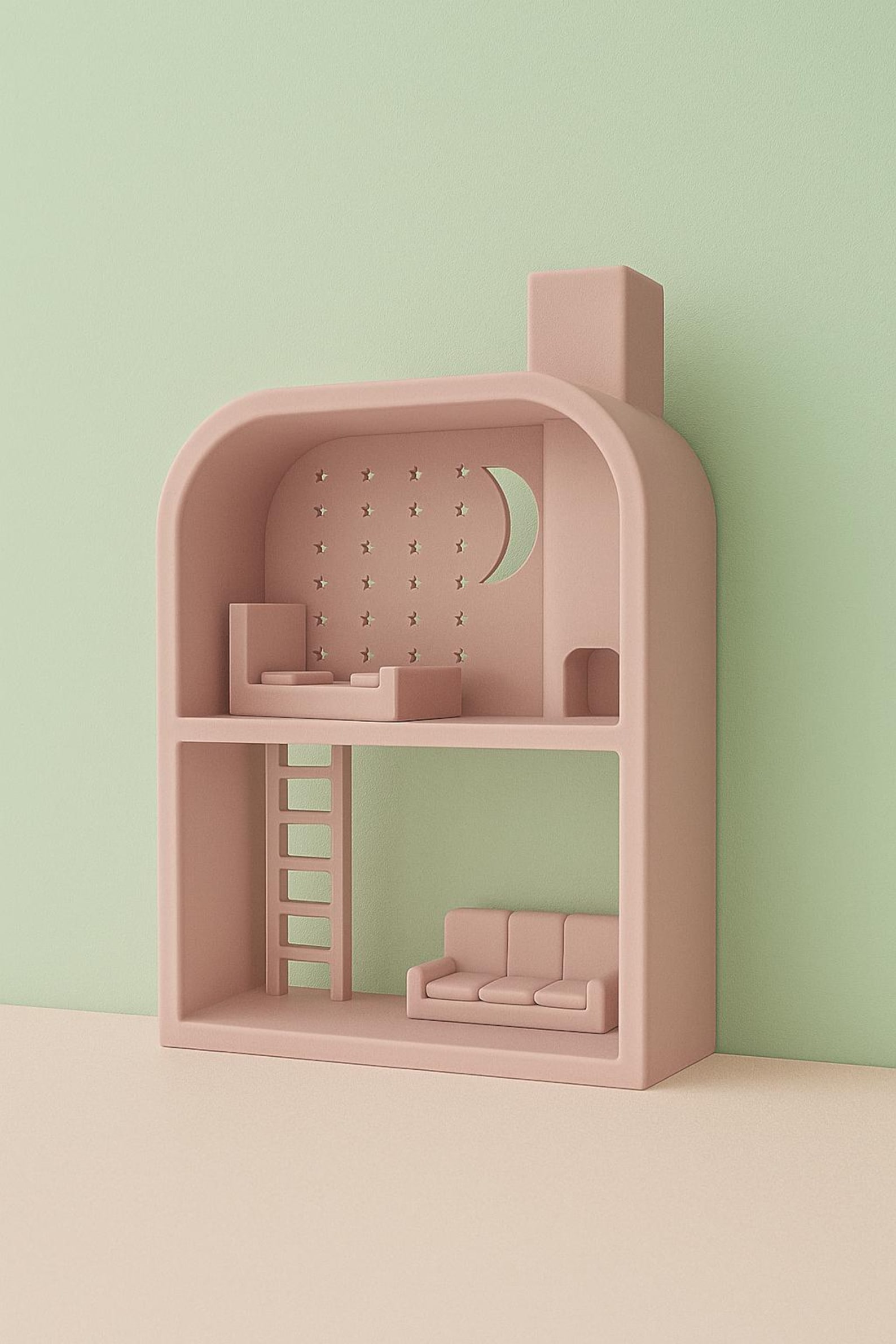 Display Shelf With Bed and Couch - 3D Printed Moon & Star Stand - Etsy