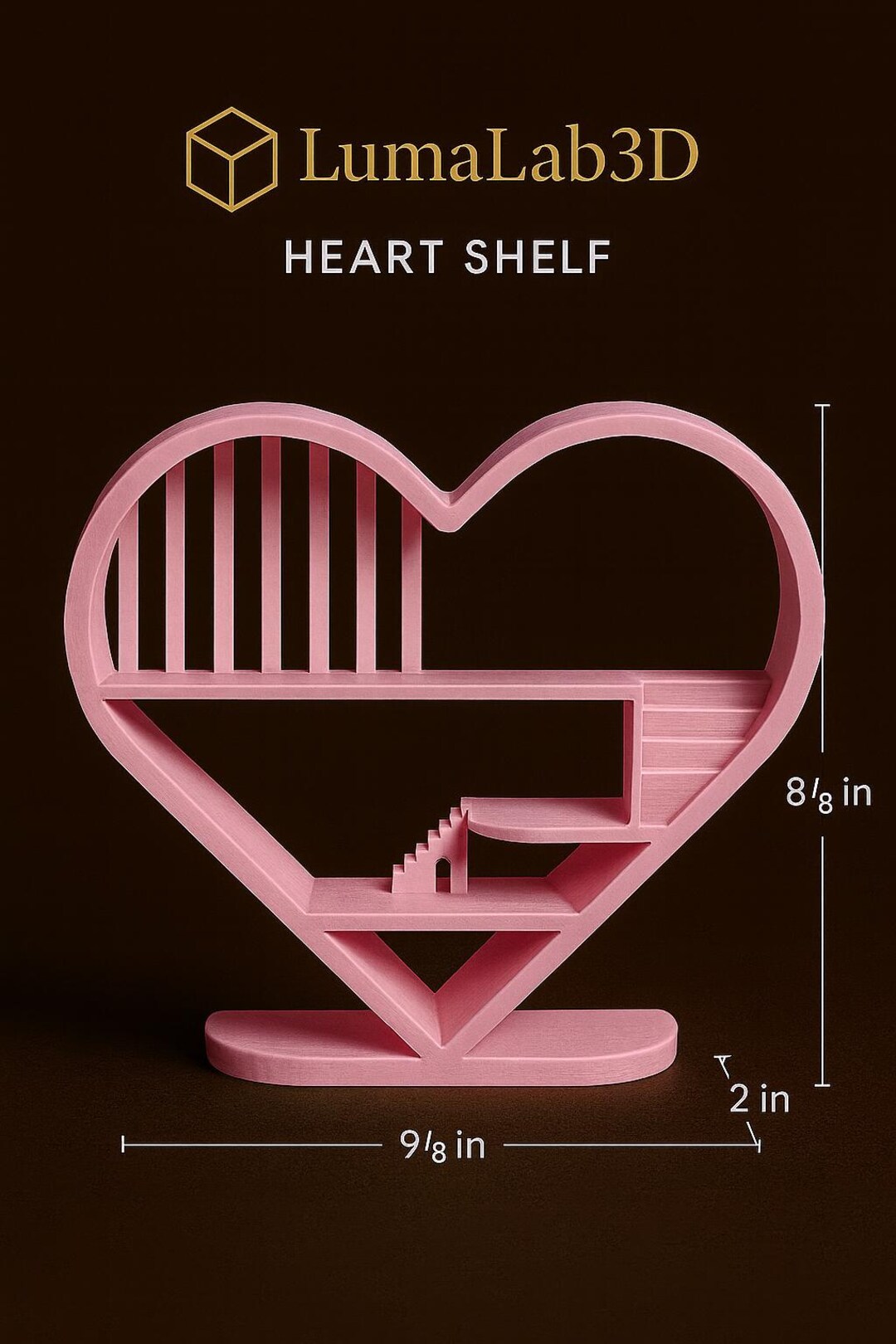 Heart Shelf Display Stand for Smiski, Mini Collectibles | 3D Printed ...