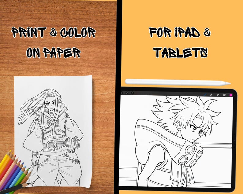 Gachiakuta Style Coloring Pages | Anime Manga Coloring Book | Printable ...
