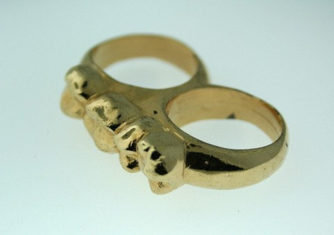 Teeth Ring Double Molars in Gold - Etsy