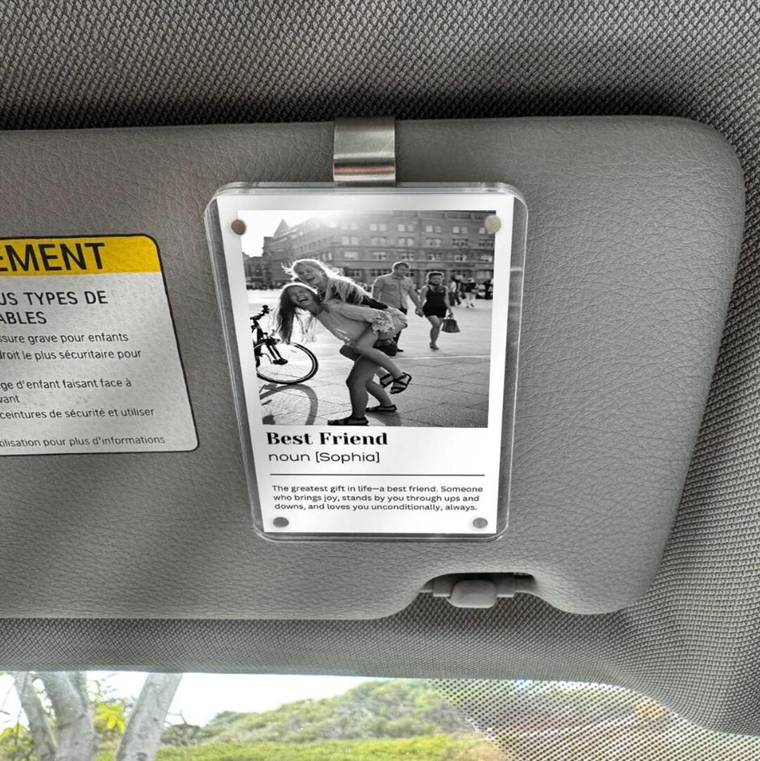 Best Friend Gift Custom Car Visor Photo Clip Thoughtful Friendship Gift ...