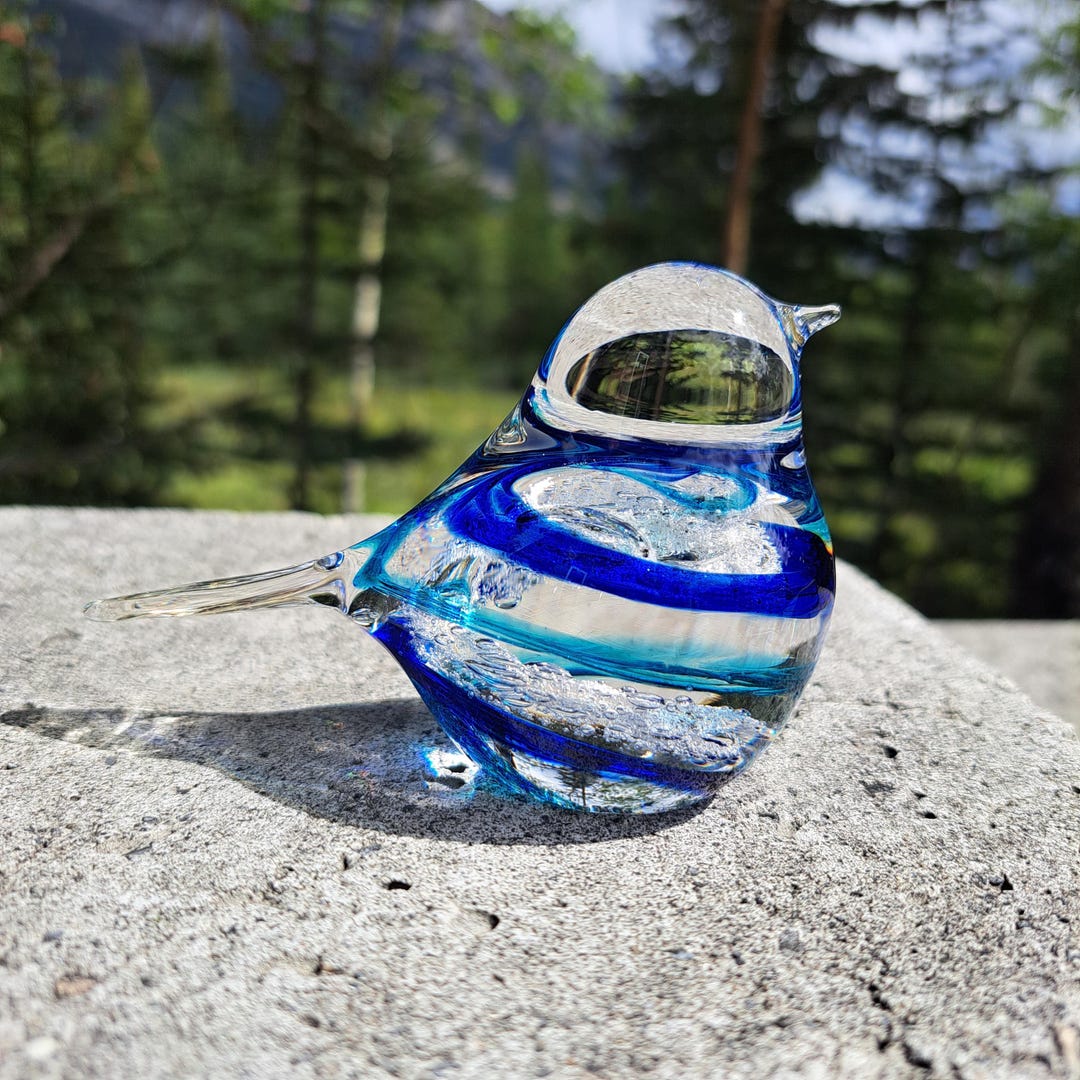 Blown Glass Cremation Chickadee Memorial - Etsy