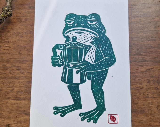 Mini Frog #3 - 3x4” Linocut Print - Etsy Canada