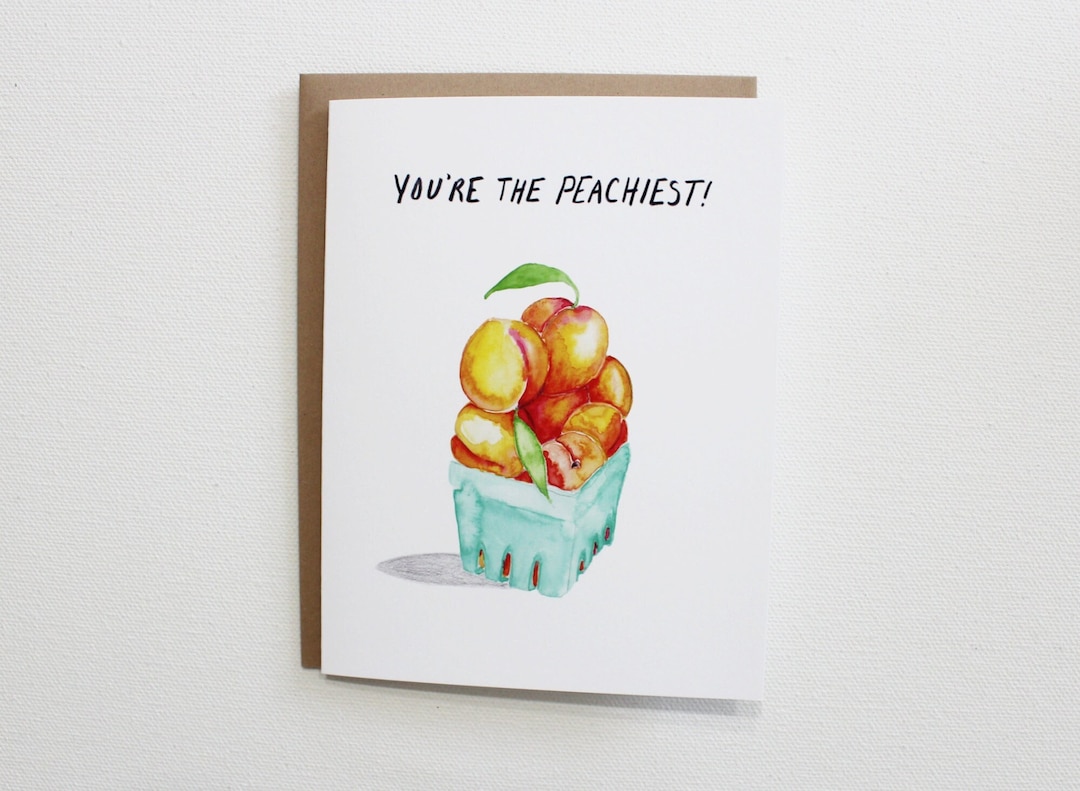Sending Love Card, Peachy Friendship Card, Watercolor Thank You Card ...