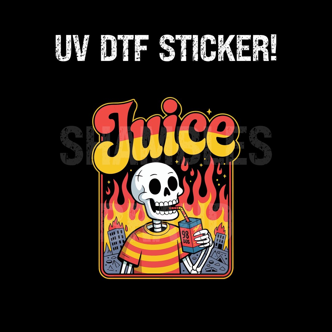 Juice Skeleton Sticker Permanent UVDTF - Etsy