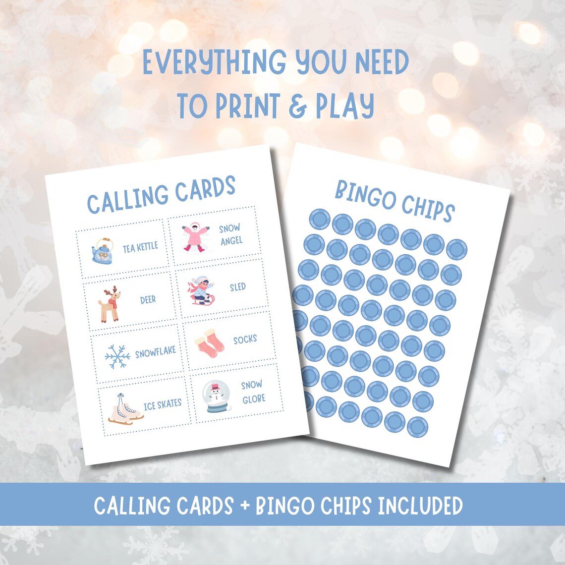 Winter Bingo Game for Kids | Winter Party Game Classroom Activity ...