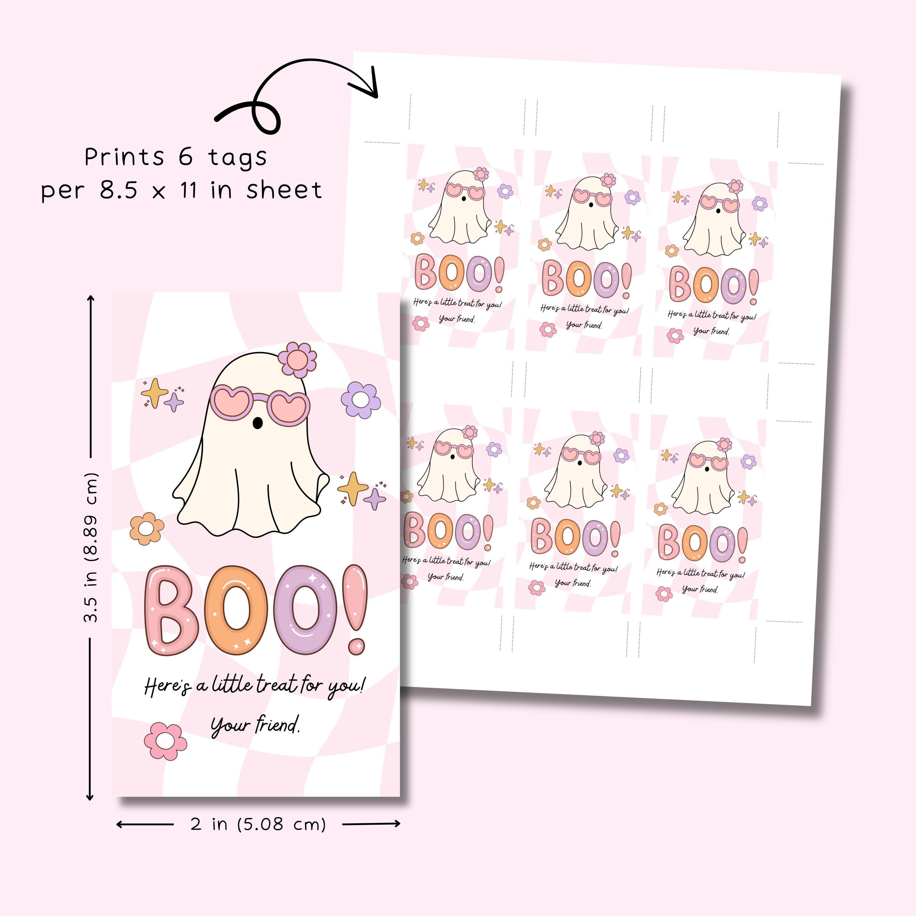 Retro Halloween Gift Tag Printable | Spooky Cute Ghost Classroom Favor ...