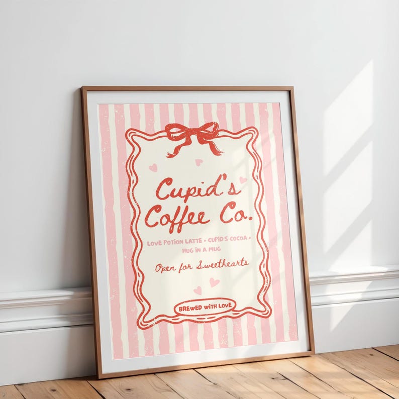 Valentines Coffee Decor Printable | Cupid's Coffee Co Valentine's ...