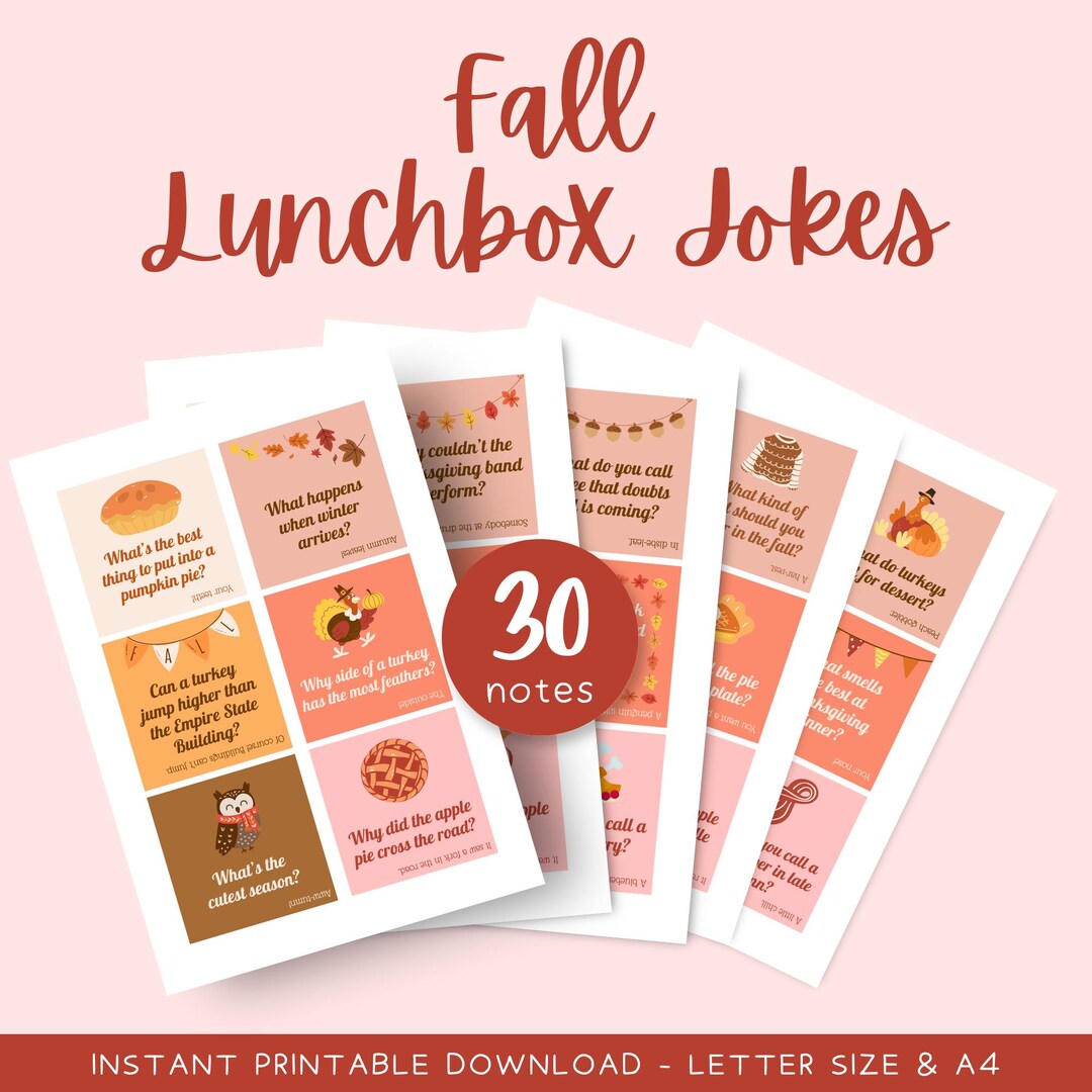 Fall Jokes Lunchbox Notes for Kids | Autumn Lunchbox Joke Cards | Fall ...