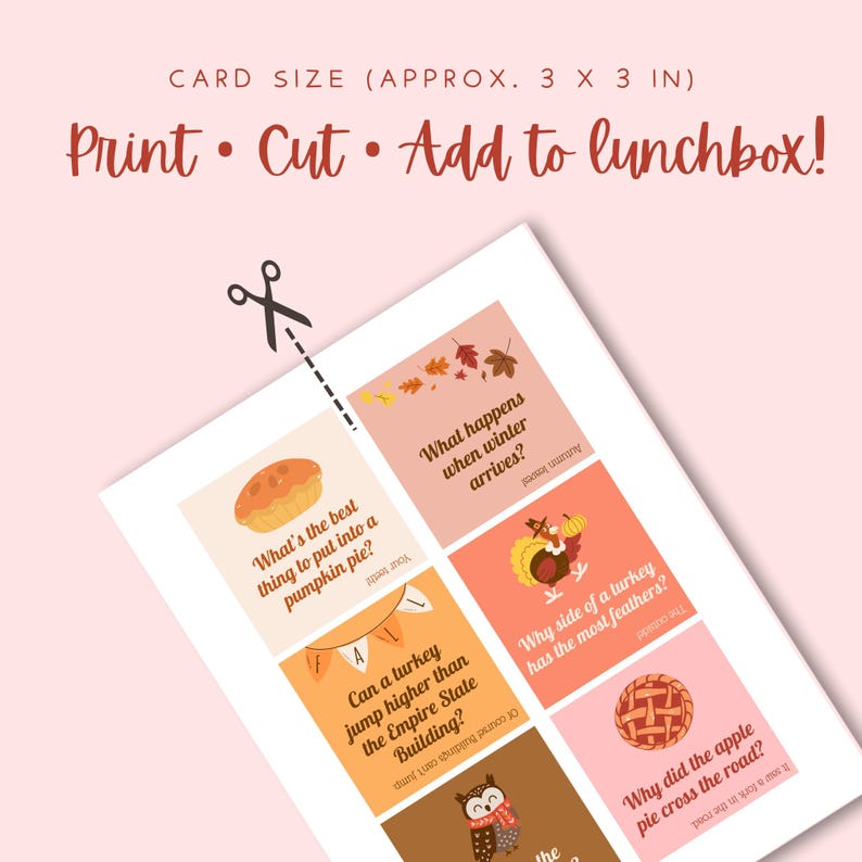 Fall Jokes Lunchbox Notes for Kids | Autumn Lunchbox Joke Cards | Fall ...