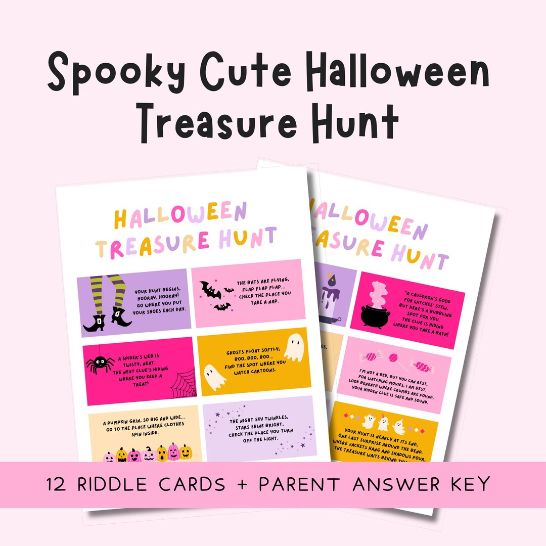 Halloween Treasure Hunt Party Game for Kids | Spooky Cute Scavenger ...