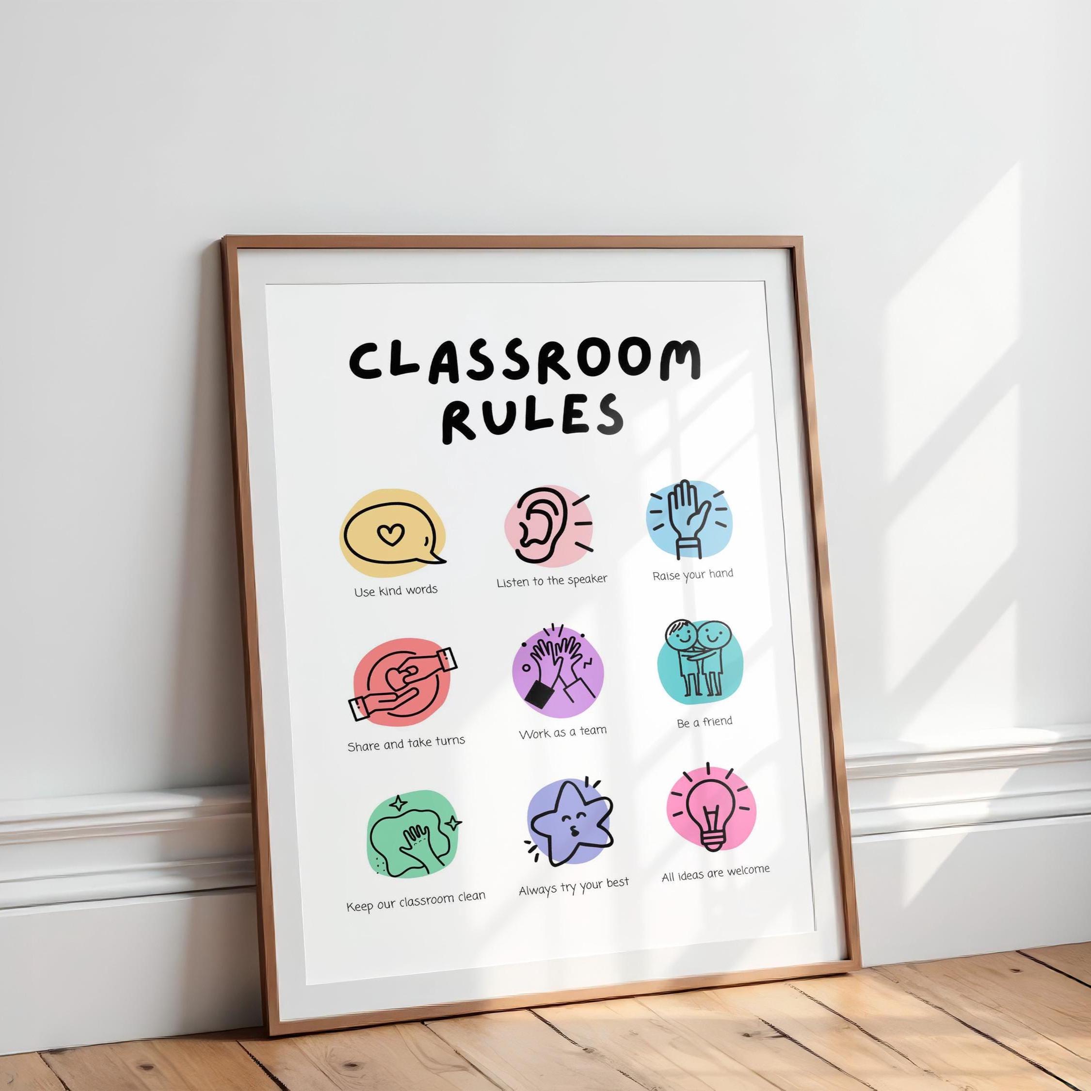 Classroom Rules Sign | Classroom Expectations Behavior Chart | Social ...
