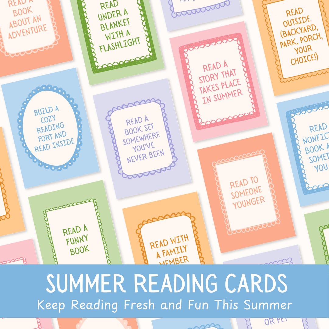 Summer Reading Challenge Cards, Summer Reading Adventure Literacy ...