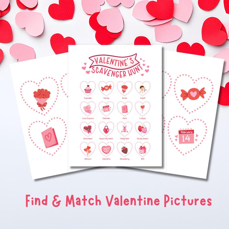 Valentines Scavenger Hunt for Kids | Valentines Day Hunt | Valentines ...