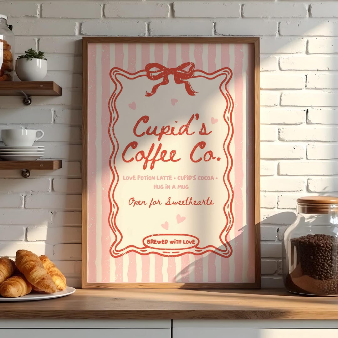 Valentines Coffee Decor Printable | Cupid's Coffee Co Valentine's ...