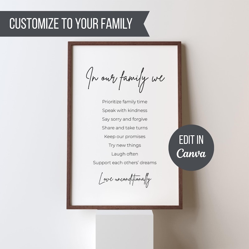Family Mission Statement - Etsy