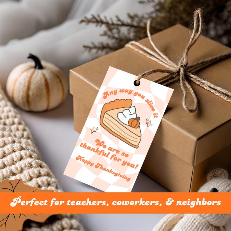 Retro Thanksgiving Gift Tag Printable | Fall Teacher Appreciation Gift ...