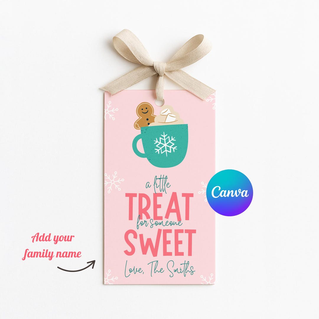 Hot Cocoa Gift Tags Editable Canva Template | Teacher Appreciation Gift ...
