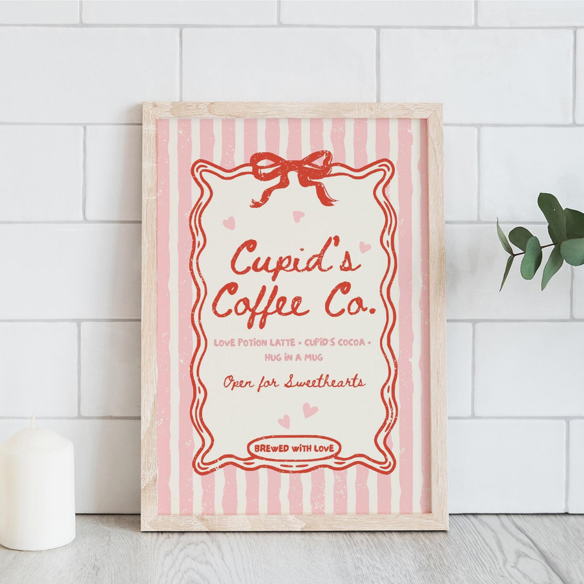 Valentines Coffee Decor Printable | Cupid's Coffee Co Valentine's ...
