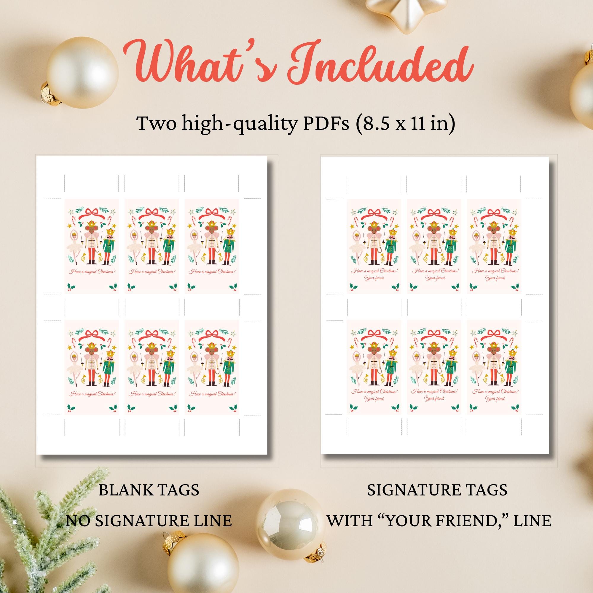 Christmas Nutcracker Gift Tags | Nutcracker Ballet Printable Gift Tag ...